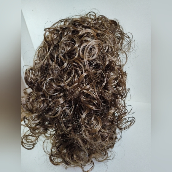 Hair | Wavy Curly Hair Topper Wig Glazed Hazelnut Curly Wig Woman Wig ...